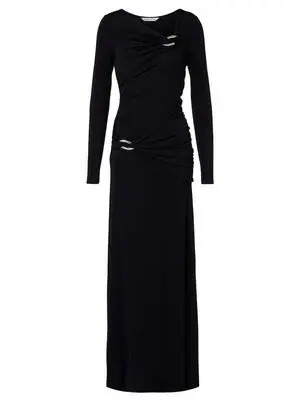 Veronica Beard Viela Gathered Jersey Maxi Dress - Black