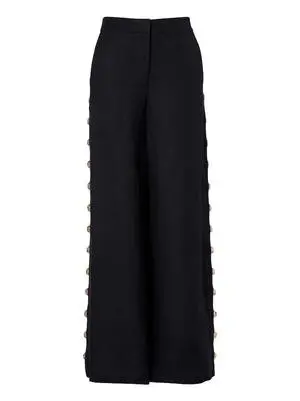 Simkhai Linen-blend Wide-leg Pants - Black
