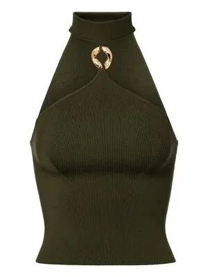 Simkhai Renlen Halterneck Wool Top - Green