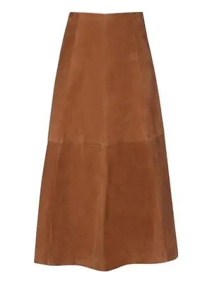Simkhai Bonnie Suede Midi Skirt - Beige