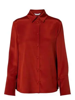 Max Mara Voliera Silk-blend Satin Shirt - Red