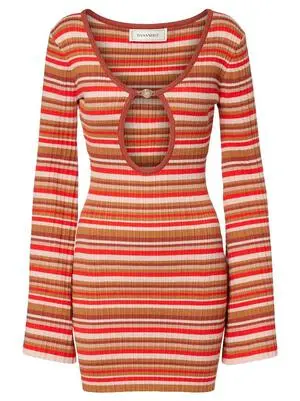 BANANHOT Rey Cutout Striped Minidress - Multicoloured