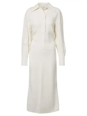 Victoria Beckham Asymmetric Cady Midi Dress - White