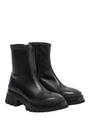 Khaite Fallon 35 Leather Ankle Boots - Black