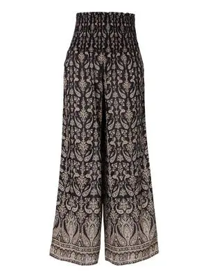 Veronica Beard Callaway Paisley Wide-leg Pants - Black