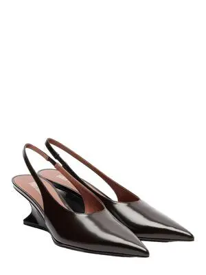 Paris Texas Nina Leather Slingback Pumps - Brown