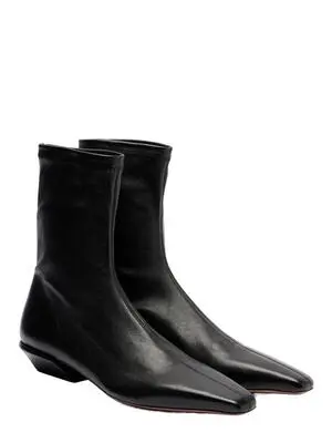 Paris Texas Bettina Leather Ankle Boots - Black