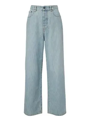 Miu Miu Chambray Wide-leg Jeans - Blue