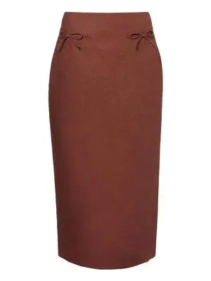 Posse Sabine Linen Pencil Skirt - Brown