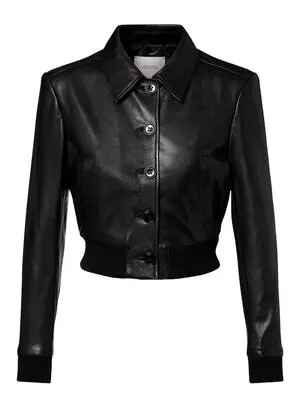 Dorothee Schumacher Sleek Cropped Leather Blouson Jacket - Black