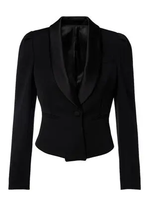 Alexander McQueen Cropped Wool Blazer - Black