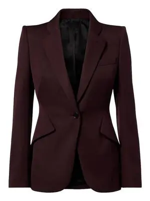 Alexander McQueen Wool Grain De Poudre Blazer - Burgundy