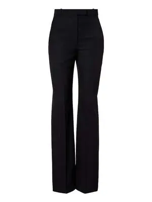 Alexander McQueen High-rise Wool Flared Pants - Black