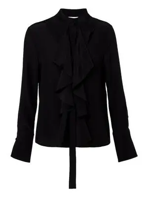 Alexander McQueen Ruffled Silk Blouse - Black
