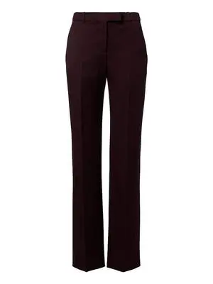 Alexander McQueen Wool Grain De Poudre Straight Trousers - Burgundy