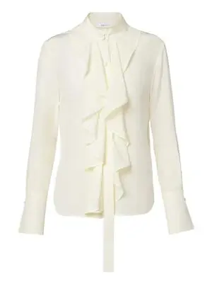 Alexander McQueen Ruffled Silk Blouse - White