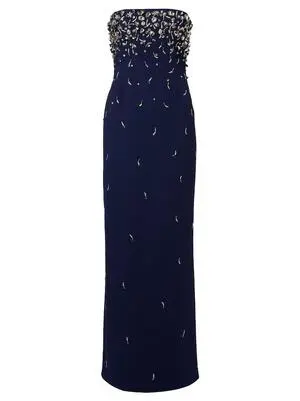 Simkhai Reign Embellished Crêpe Bustier Gown - Blue
