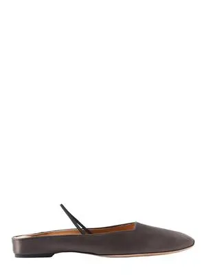 Calvin Klein Kate Satin Slingback Flats - Brown