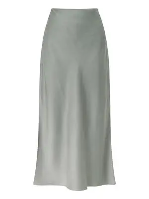 Brunello Cucinelli Satin Midi Skirt - Green
