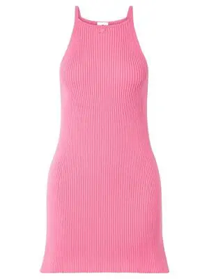 COURREGES Ribbed-knit Mini Dress - Pink