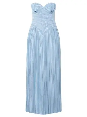 Cult Gaia Ashika Pleated-satin Gown - Blue