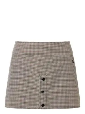 COURREGES COURREGES Houndstooth Wool-Blend Mini Skirt Multi