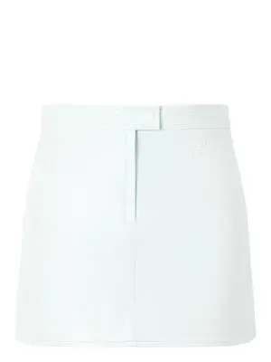 COURREGES COURREGES Appliquéd Coated Cotton-Blend Mini Skirt Green