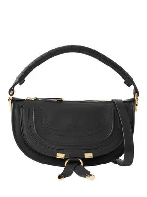 Chloé Marcie Leather Shoulder Bag - Black