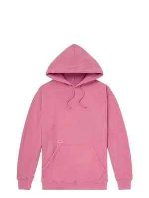 WTAPS Logo-appliquéd Cotton-blend Jersey Hoodie - Pink