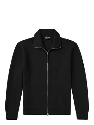 TOM FORD Wool-blend Zip-up Cardigan - Black
