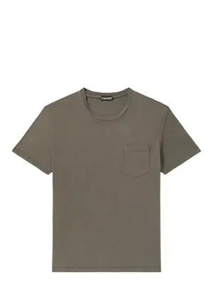 TOM FORD Cotton And Silk-blend T-shirt - Green