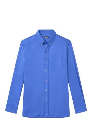 TOM FORD Lyocell-gabardine Shirt - Blue