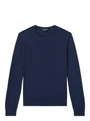 TOM FORD Wool Crew Neck Sweater - Blue