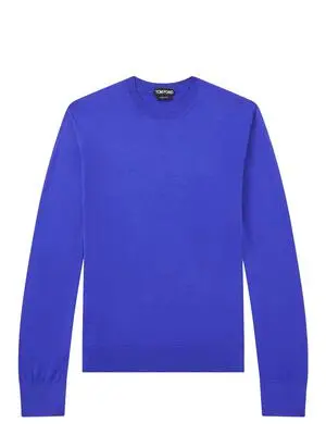 TOM FORD Silk Crewneck Sweater - Blue