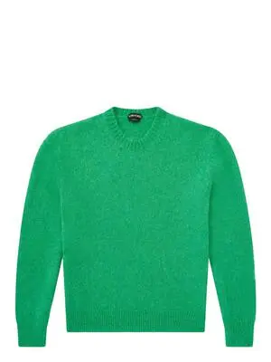 TOM FORD Alpaca-blend 5-gauge Sweater - Green