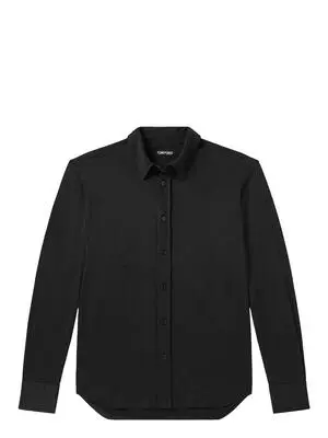 TOM FORD Silk And Cotton-blend Jersey Shirt - Black