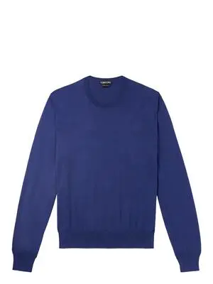 TOM FORD Cotton Crewneck Sweater - Blue