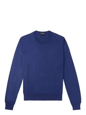 TOM FORD Cotton Crewneck Sweater Navy