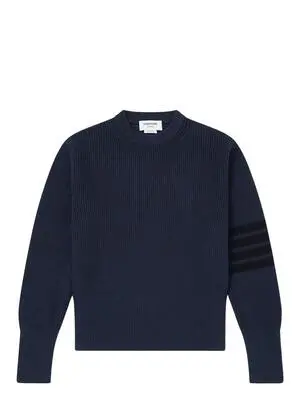Thom Browne Slim-Fit Striped Cotton Sweater Blue
