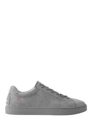 TOD'S Allacciata Cassetta Rubber-trimmed Suede Sneakers - Gray