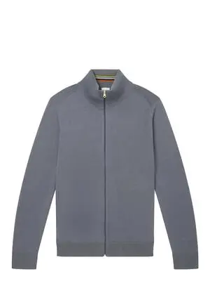 Paul Smith Merino Wool Zip-up Cardigan - Gray