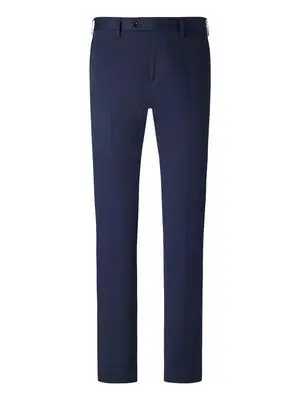LARDINI Tapered Cotton-blend Twill Trousers - Blue