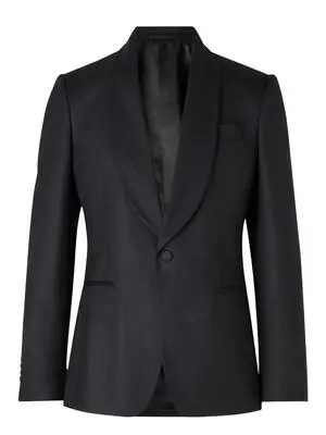 LARDINI Soirée Virgin Wool-blend Tuxedo Jacket - Black