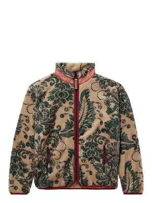 Kapital Damask Printed Fleece Zip-up Jacket - Neutrals