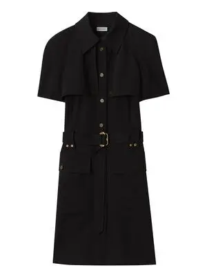 Burberry Wool Trench Mini Dress - Black