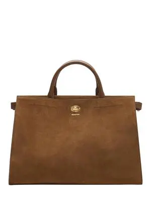 Burberry Medium Suede Cotswolds Tote - Brown