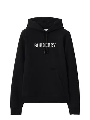 Burberry Cotton Logo Hoodie - Black