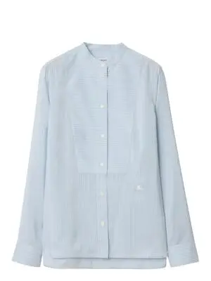 Burberry Silk Poplin Stripe Shirt - Blue