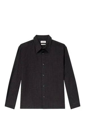 FRAME Checked Cotton And Wool-blend Shirt - Blue