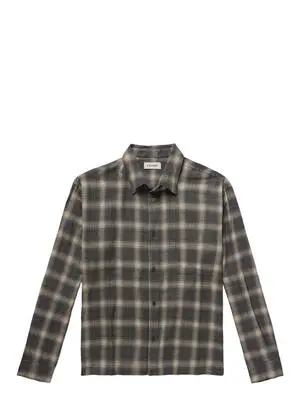 FRAME Checked Brushed-cotton Shirt - Gray